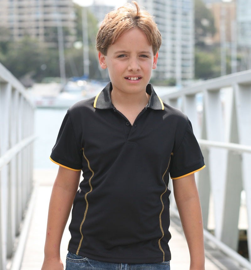 Bocini CP0930 Stitch Feature Essentials Kids Short Sleeve Polo